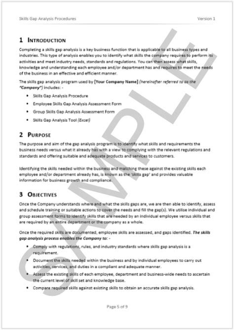 Skills Gap Analysis Template Know Your Compliance Limited