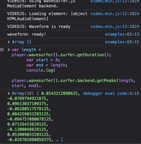 Getpeaks Returns An Empty Array · Issue 149 · Collab Projectvideojs