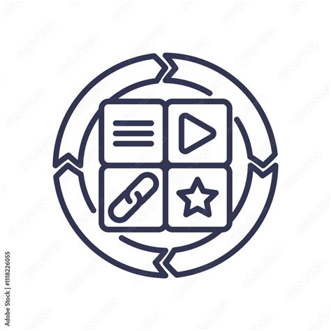 Circular Arrows With Icons Symbolize Continuous Improvement And Circular Arrows With Icons Symbolize Continuous Improvement And