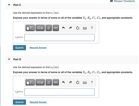 solved a review constants part a there is no energy stored