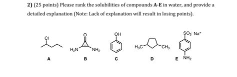 Solved 2 25 ﻿points ﻿please Rank The Solubilities Of