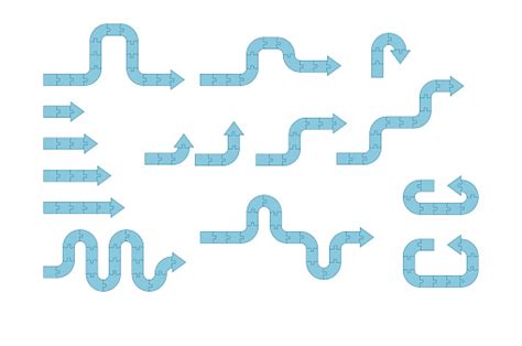 화살표 집합입니다 인포그래픽을 위한 직소 퍼즐 화살표 방향 단계 개념 회전 순환 직선 방향 뱀의 움직임 가리키기에 대한 스톡 벡터 아트 및 기타 이미지 Istock