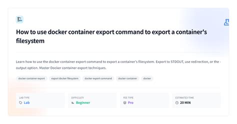 How To Use Docker Container Export Command To Export A Containers