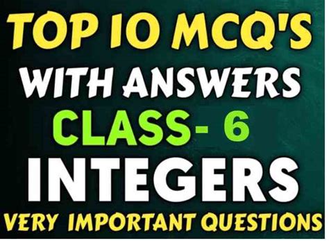 Integers Class 6 Rs Aggarwal Exe 3c Mcqs Goyal Brothers Icse Maths