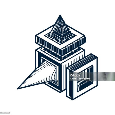 기하학적 그림을 사용하여 만든 추상 벡터 등분형 치수 셰이프 0명에 대한 스톡 벡터 아트 및 기타 이미지 0명 3차원 형태 개념 Istock