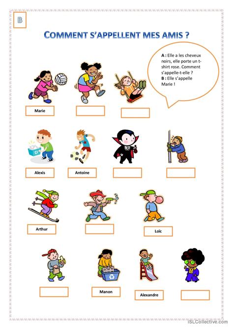 Comment S Appellent Mes Amis Fran Ais Fle Fiches Pedagogiques Pdf Doc