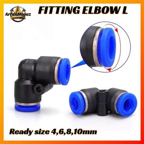 Jual Konektor Slip Lock Fitting Elbow Pv Push In Pneumatic Fitting Sambungan Selang Shopee