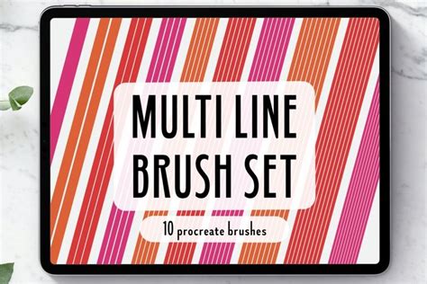 Multi Line Brush Set 10 Multi Line Procreate Brushes 1886415 Procreate Brushes Design Bundles