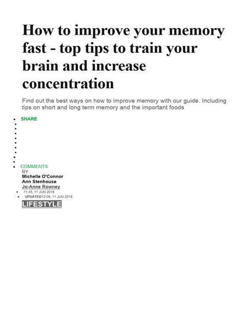 How To Improve Your Memory Fast Top Tips To Train Your Brain And