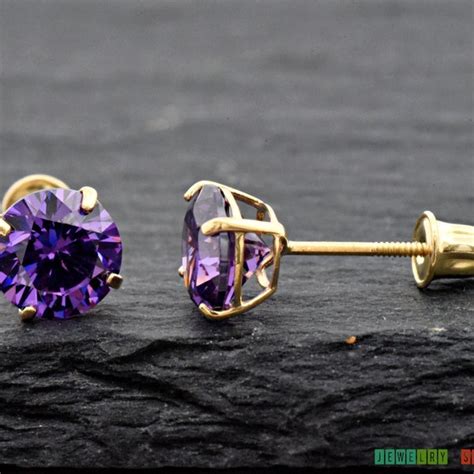 Purple Gold Earrings Etsy
