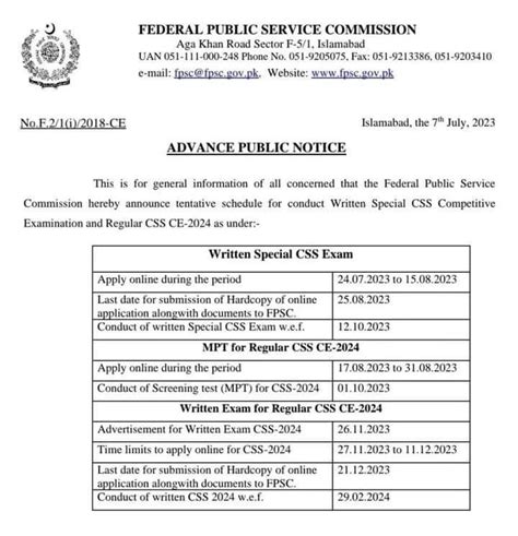 Legalversity Schedule For Css Special And Css 2024 By