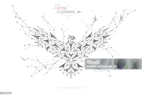 Eagle Abstract Vector Illustration Of Bird Particle Explosion Stock