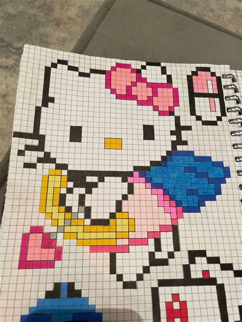 Hello Kitty по клеткам ангел по клеточкам Easy Pixel Art Pixel Art Pixel Art Templates