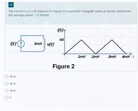 Solved The Current In A 5mh Inductor In Figure 2 Is A