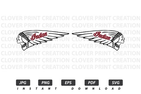 Indian Motorcycle Logo Vector Instant Download Print Cut Template