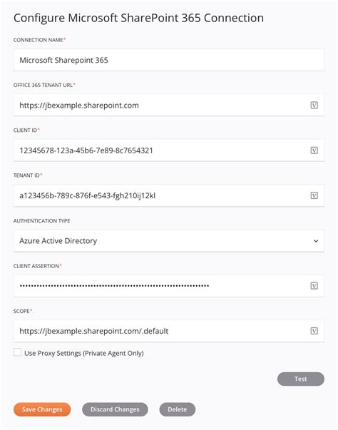 Microsoft Sharepoint 365 Connection