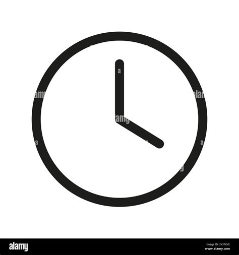 Clock Icon Outline Minimalist Time Symbol Simple Analog Watch Vector Clock Graphic Stock