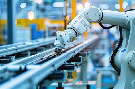 Premium Photo A Robotic Arm Moving Along A Conveyor Belt