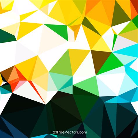 Bright Colorful Polygonal Triangular Background Free