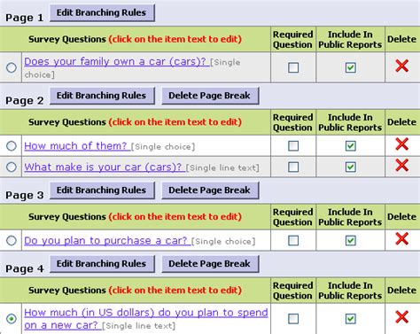Guideline For Branching CreateSurvey