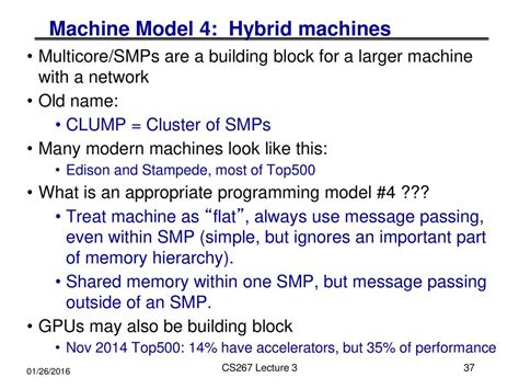 James Demmel Cs 267 Introduction To Parallel Machines And Programming Models Lecture 3 Started