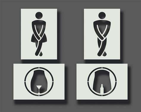 Toilet Door Sign Stencils Male And Female Reusable Wall Etsy Uk