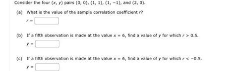 Solved Consider The Four Xy Pairs 00111−1 And