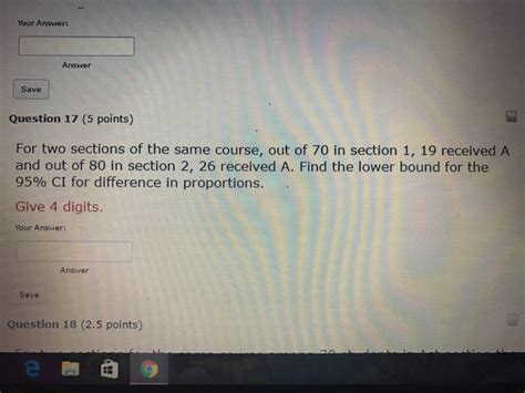 Solved Your Answer Answer Save Question 17 5 Points For Chegg Com
