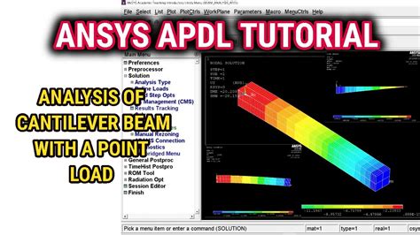 Tutorial 3 Cantilever Beam Problem Using Ansys Workbe