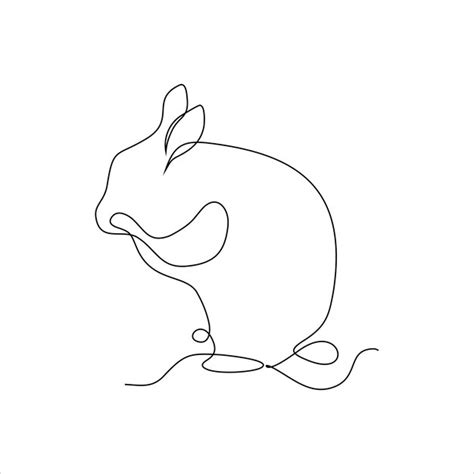 Premium Vector Continuous Line Drawing Of Rabbit