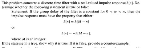Solved This Problem Concerns A Discrete Time Filter With A Chegg Com