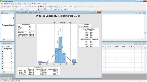 Năng Lực Quá Trình Process Capability Cp Cpk Cm Cmk Analysis In Minitab Youtube