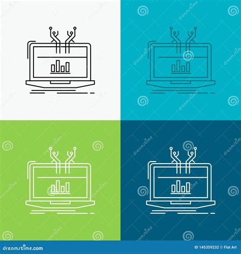 Analysis Analytical Management Online Platform Icon Over Various