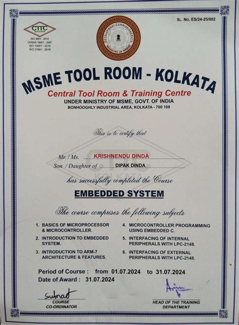 Completed Embedded Systems Course Krishnendu Dinda Posted On The