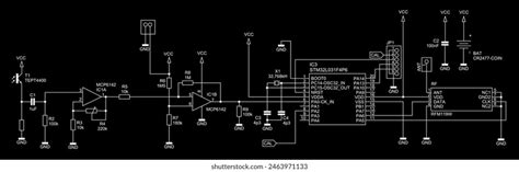 Schematic Diagram Electronic Device Vector Drawing Stock Vector Royalty Free 2470601205