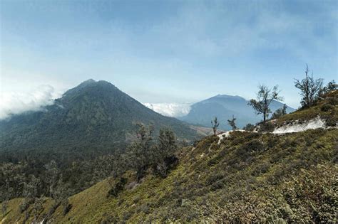 Indonesia Java Mountain Landscape Stock Photo