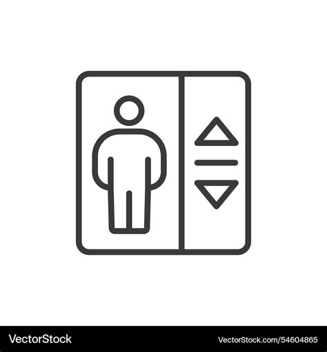Passenger Elevator Icon In Line Design Royalty Free Vector