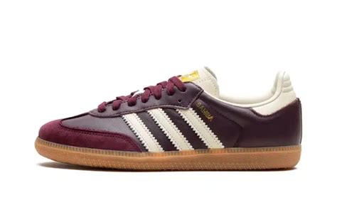 Adidas Samba Og Maroon Gold Metallic W Onsetshoes
