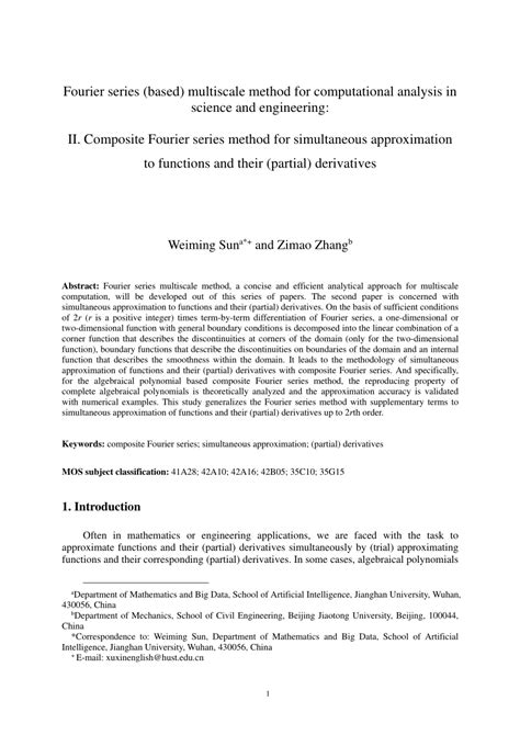Pdf Fourier Series Based Multiscale Method For Computational
