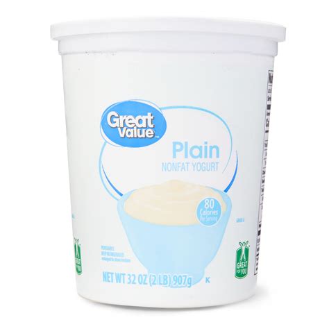 Great Value Plain Nonfat Yogurt 32 Oz