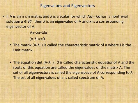 Maths Eigenvalues And Eigenvectors Pptx Physics Science