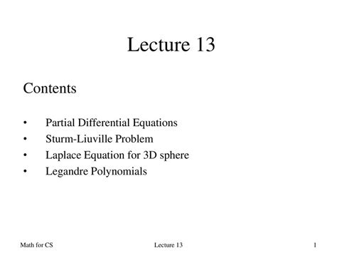 Lecture 13 Contents Partial Differential Equations Ppt Download