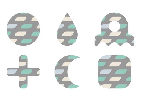 premium vector set of geometric shapes with decorative filling vector