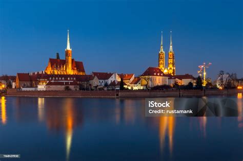 도시 경관 저녁 파노라마 브로츠와프와 구시가지 오스트로 텀스키의 전경 0명에 대한 스톡 사진 및 기타 이미지 0명 강 건축 Istock