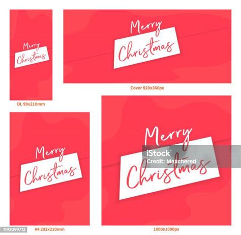 메리 크리스마스 A4 Dl 커버 플라이어 배너 포스터 템플릿 벡터 일러스트 레이션 제공 휴일 인사말 카드 팩 세트 0명에 대한