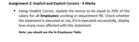 solved assignment 2 implicit and explicit cursors 4 marks