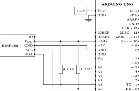 9 Schéma De Branchement Dun Capteur Bmp180 Sur La Carte Arduino