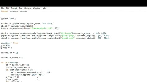 speedrunning coding python flappybird in idle instead of doing my
