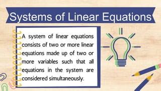 System Of Linear Equation Power Point Presentation PPTX