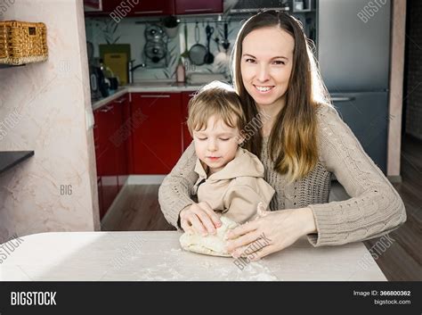 Mother Son Kitchen Image Photo Free Trial Bigstock